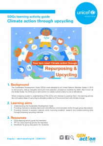 SDGs learning activity guide: Climate action through upcycling-Product ...